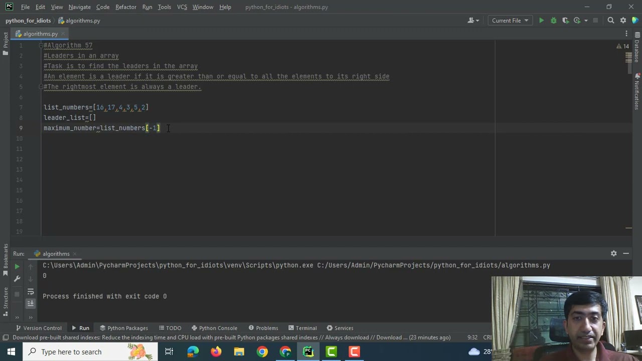 Python Algorithm: Discovering Leaders in an Array