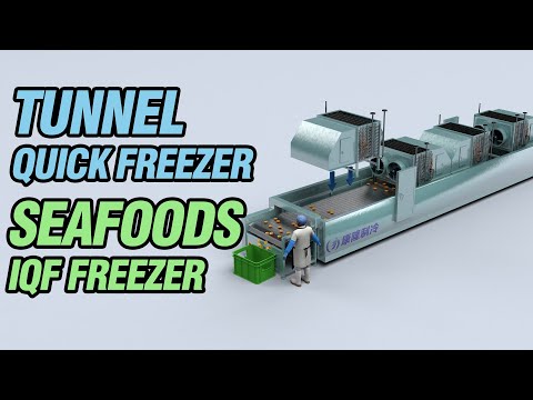 IQF Tunnel Quick Freezing Machine Quick Freezer For Seafoods,Poultry And  Pastry