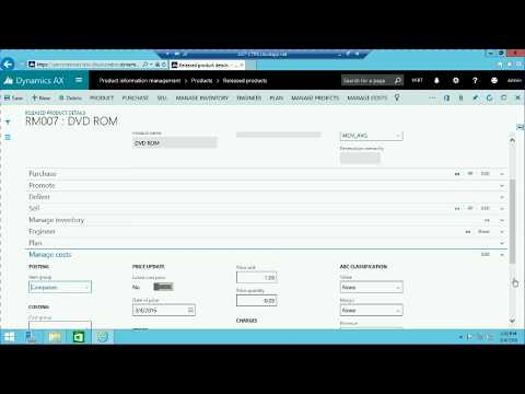 Create New Raw Material Product in Microsoft Dynamics AX