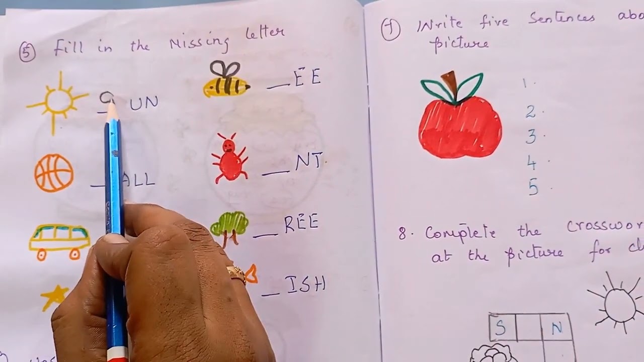 Diy Daily Practice English worksheet for UKG kids/term-2 English model exam paper for ukg