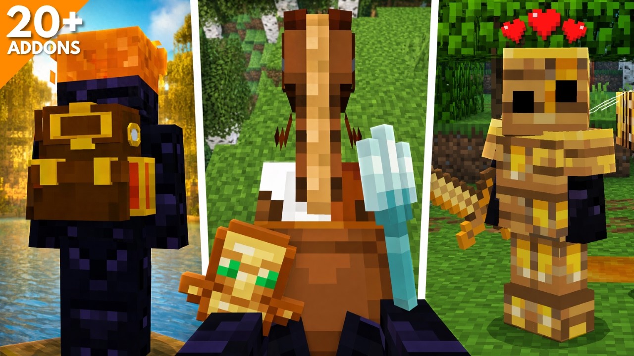 Top 20 Addons That Make Minecraft Survival BETTER (Bedrock/MCPE)