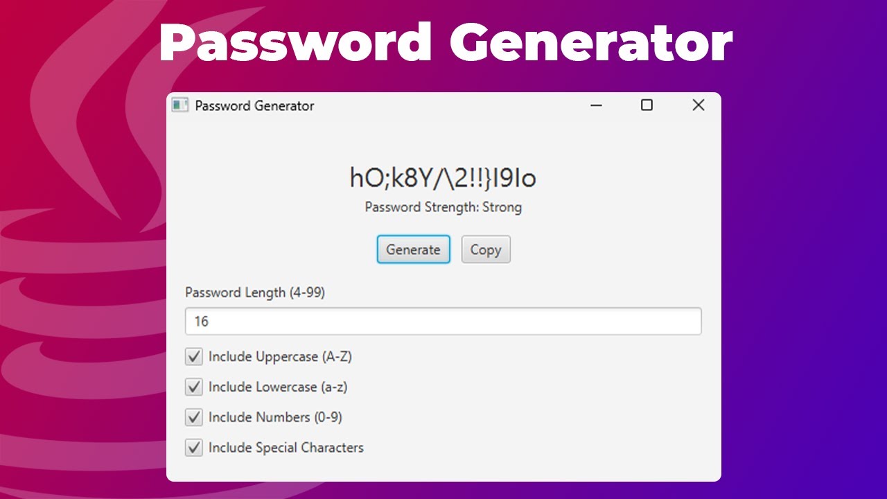 Java Password Generator with Animation | JavaFX