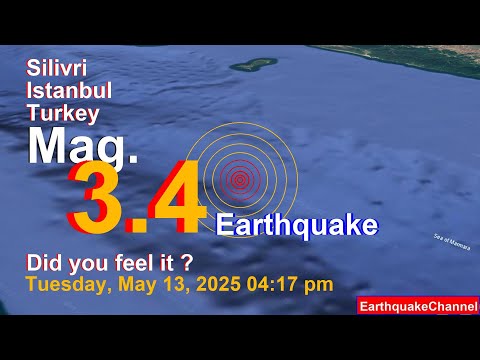 Sea of Marmara, 34 km Southwest of Bueyuekcekmece, Istanbul, Turkey Earthquake today now