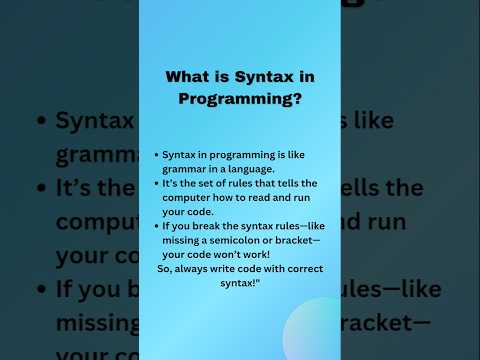 What is Syntax in Programming? π€π» | Explained in Seconds β±οΈ#Syntax