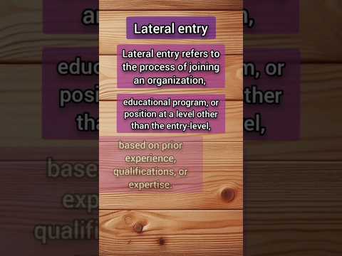 "Lateral entry" means 👈 #learnenglish #shorts #subscribe #dailyenglish #vocabulary #words #meaning
