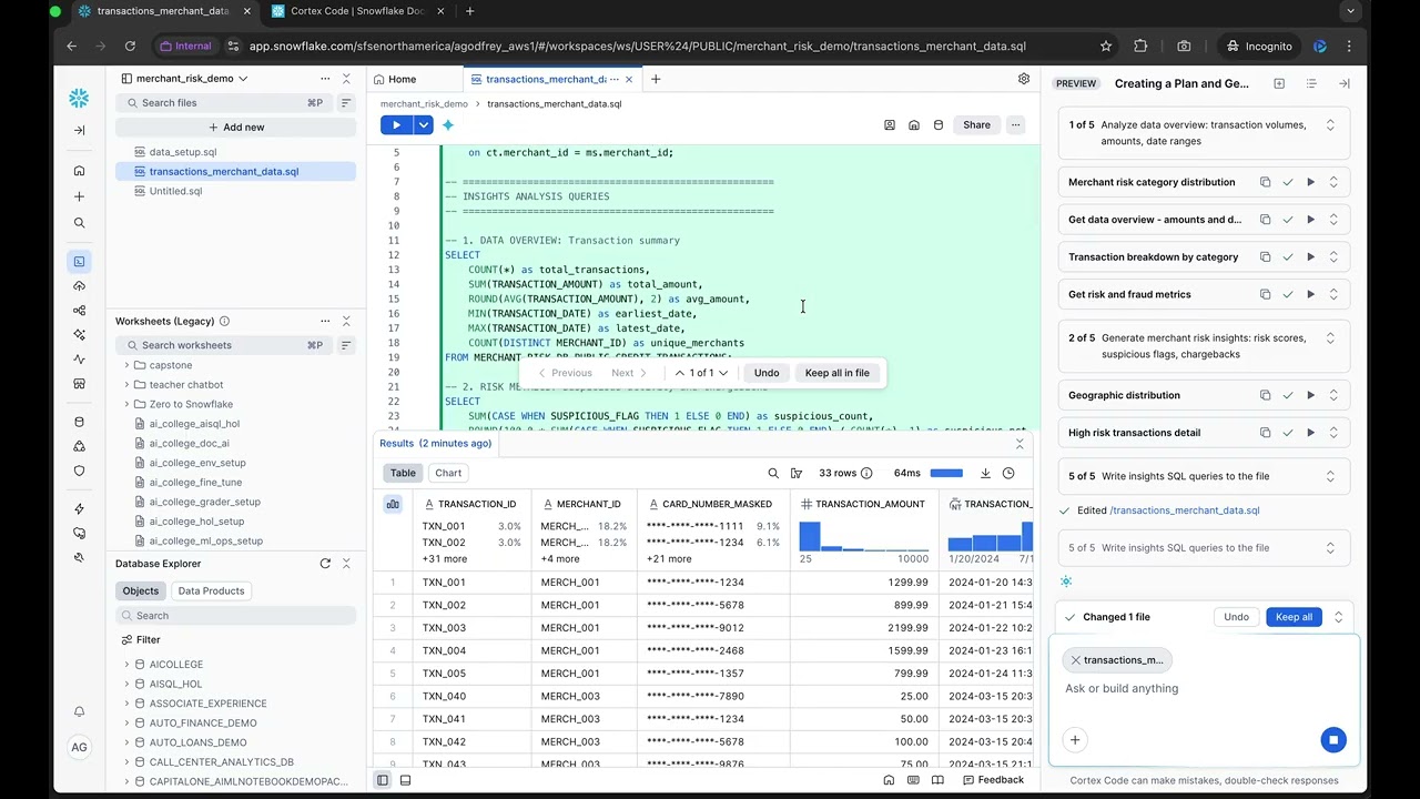 Cortex Code UI - Demo