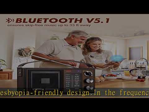 JEUJUG Radio Portable AM FM Radio Vintage/Retro, Bluetooth5.1 Speaker Built-in Rechargeable Battery