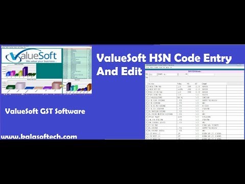 HSN Code Entry And Modify In Valuesoft Gst Software