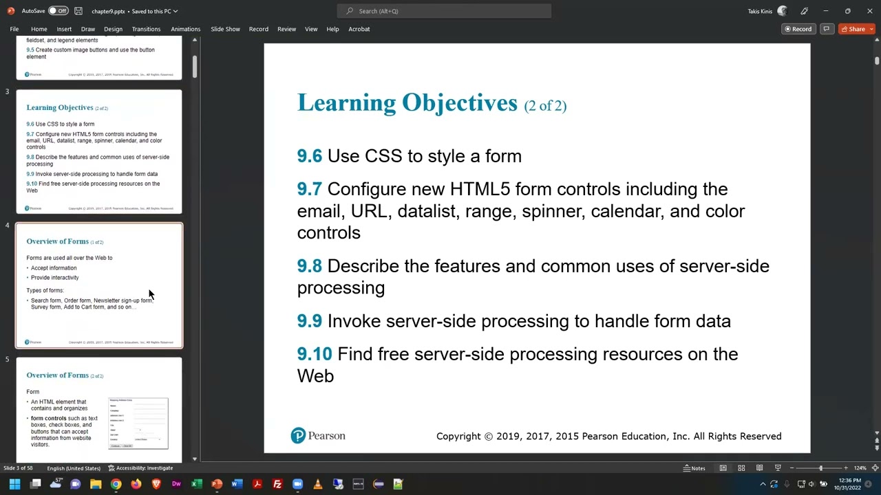 Web Programming - Chapter 9 Lecture / Demo (HTML Forms) - Fall 2022