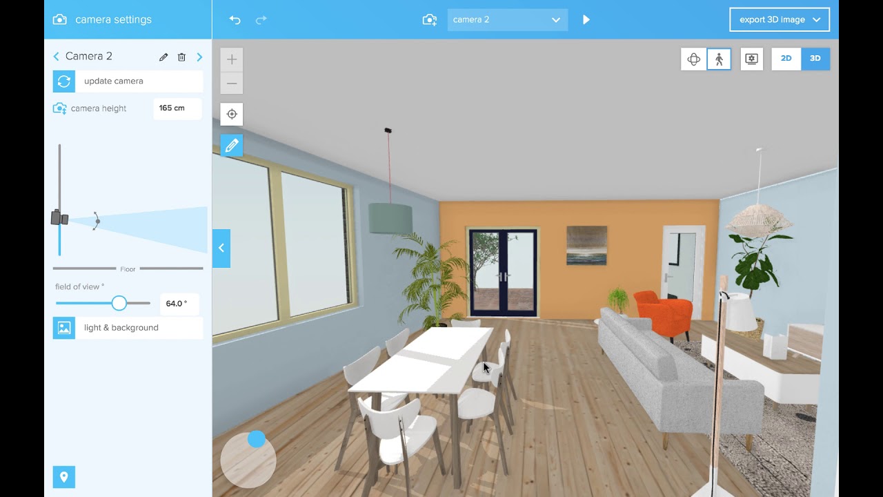 Floorplanner 4e Move furniture in 3D
