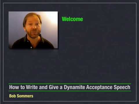How to Write and Give an Acceptance Speech 1 of 10