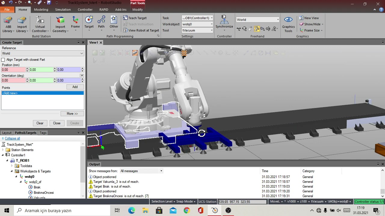 ABB RobotStudio : Simple Pick And Place - External Axis Tutorial