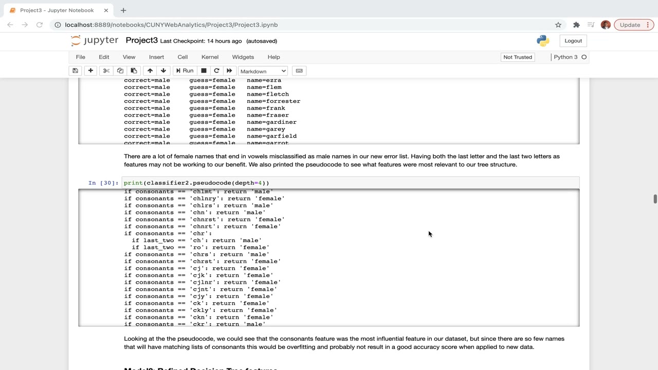 DATA 620 - Project3: NLP Gender Name Classifier