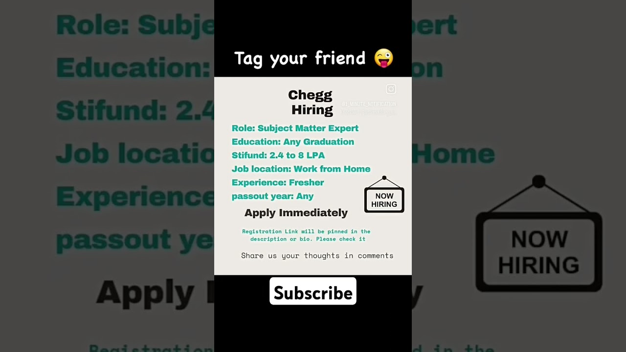 Embark on Your Remote Career Journey: Chegg Seeks Subject Matter Experts!