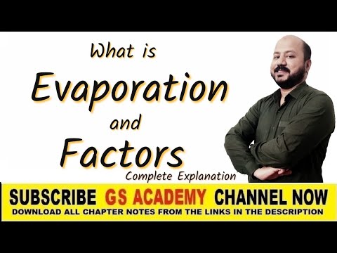 What is Evaporation? and factors Urdu Hindi