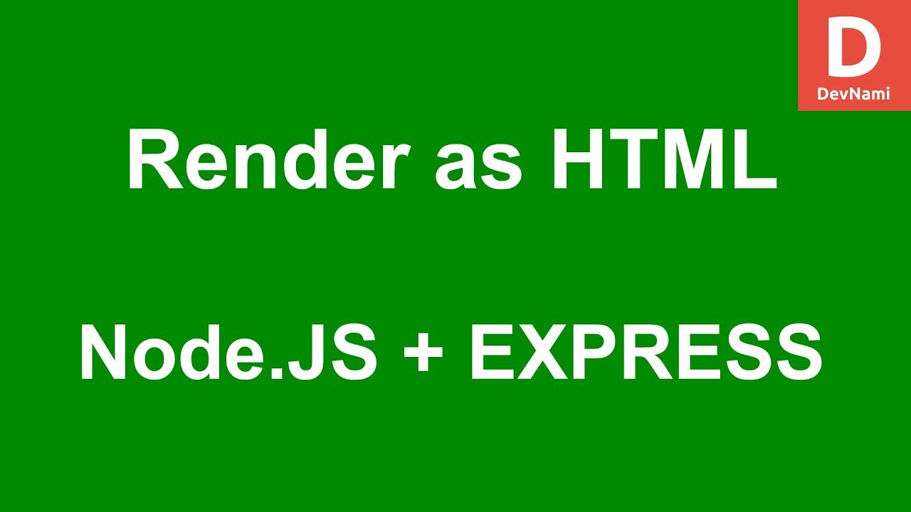 Express.js How to Render Output as HTML with Express in Node.js
