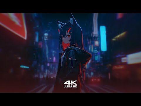 Dark Anime Girl in Neon City 🌃 | FREE | 4K Live Wallpaper - Screensaver for PC & Phone