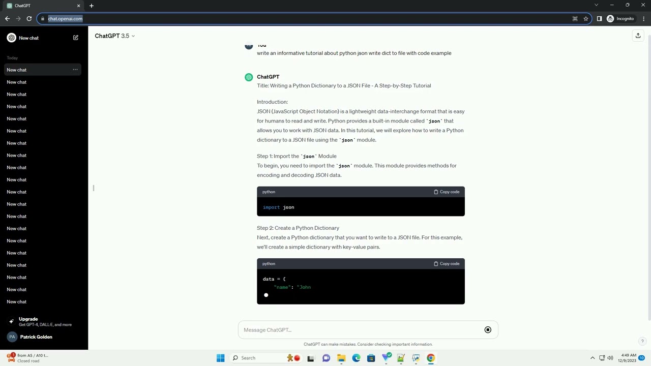 python json write dict to file