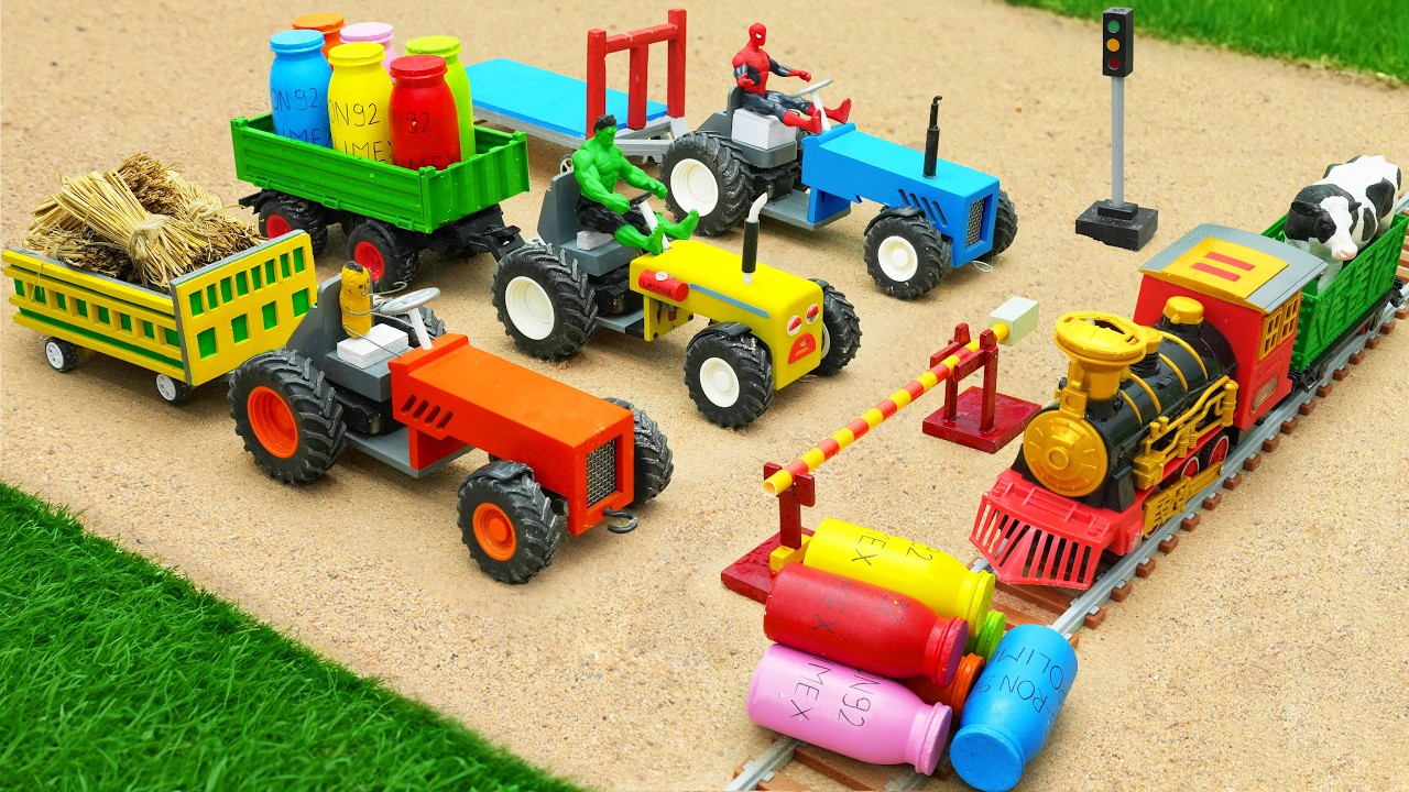 Diy Mini Tractor ⛽ Petrol Pump Science Project And Railway Repair | Mono Lorry