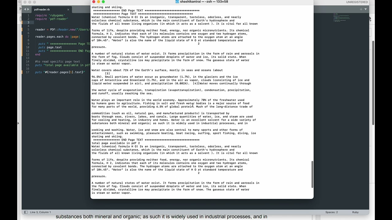 How to read pdf file using ruby pdf-reader gem