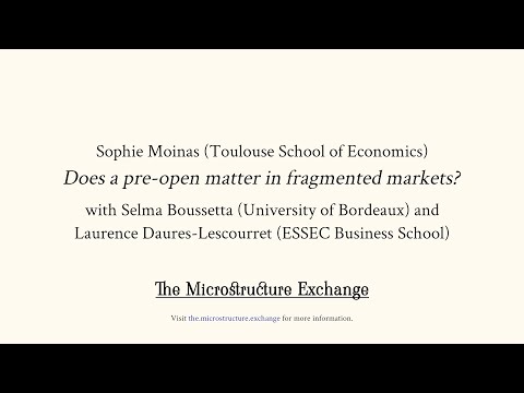 The Microstructure Exchange: Sophie Moinas (Toulouse School of Economics)