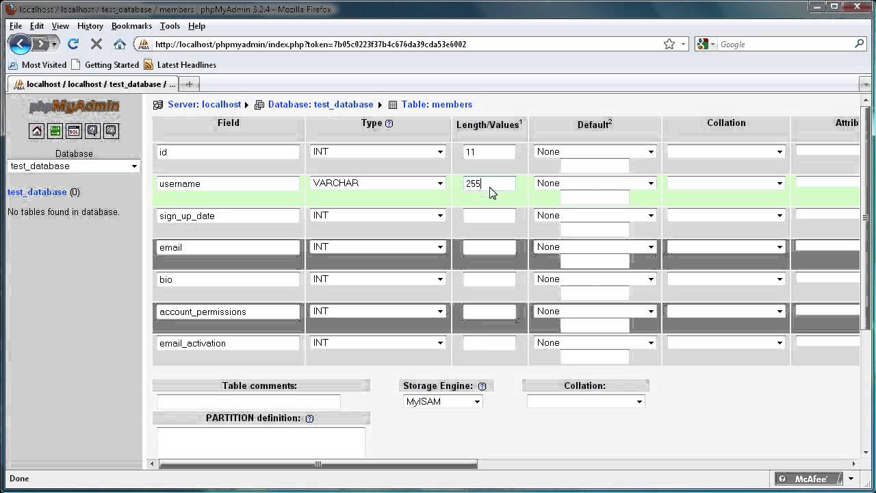 PHP MySQL Tutorial  Create a Database and Table in phpMyAdmin  HD