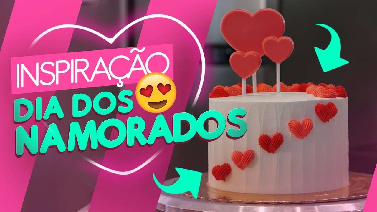 BOLO PARA O DIA DOS NAMORADOS - CORAÇÃO + PIRULITO