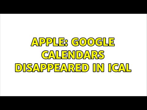 Apple: Google Calendars disappeared in iCal