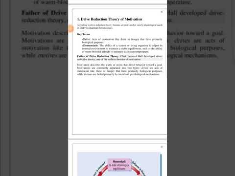 Drive Reduction Theory of Motivation