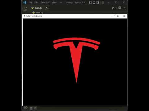 Draw Tesla logo using python turtle | Tesla logo using python | Tesla |Turtle tutorials