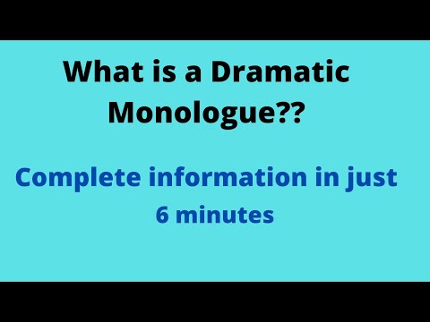 Learn what is a dramatic monologue.Easiest way to learn in Hindi.