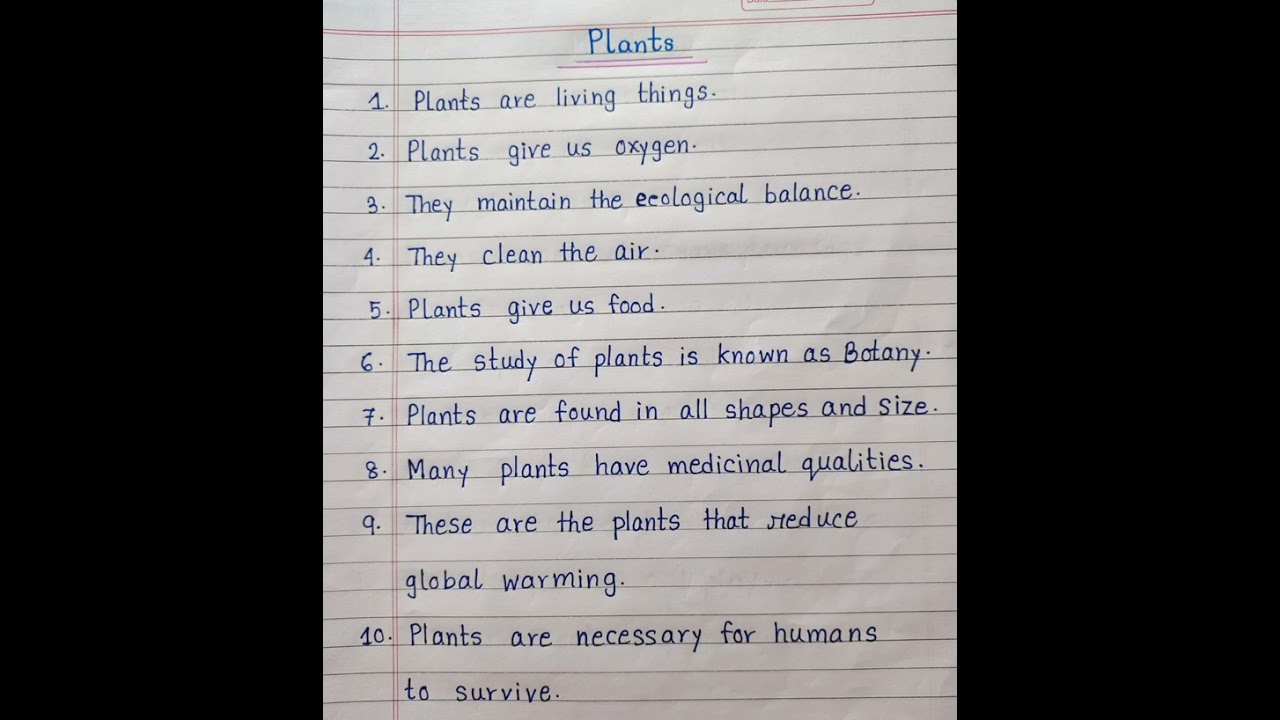 10 Lines Essay On Plants In English