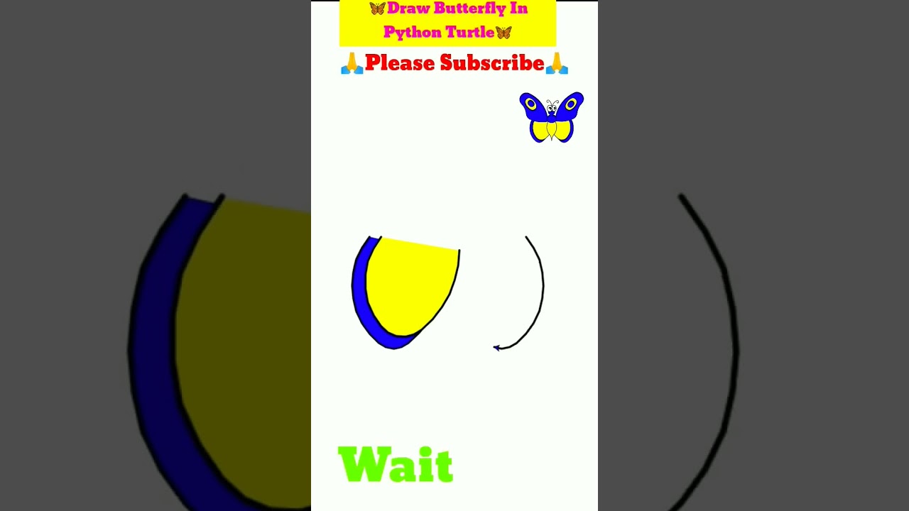How to draw butterfly  using Python turtle code|#shorts #butterfly #coding #python
