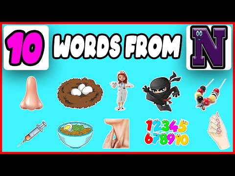 10 Words That Start With N | 10 Words Learning For Toddlers | 10 Words From N | Kids Learning