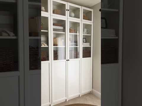 How the IKEA Oxberg doors transformed our open shelves! #shorts