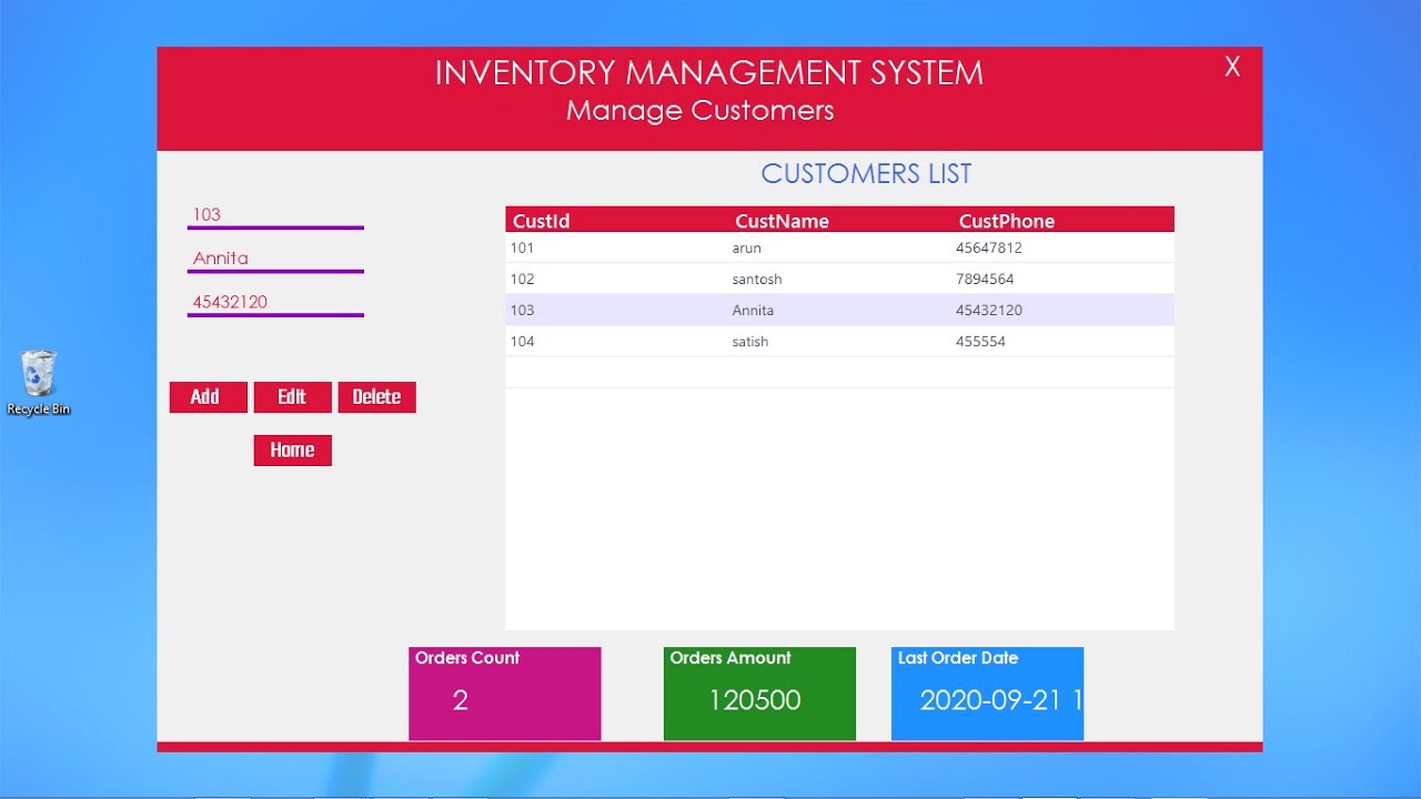 C# full project(Inventory Management System)with source code