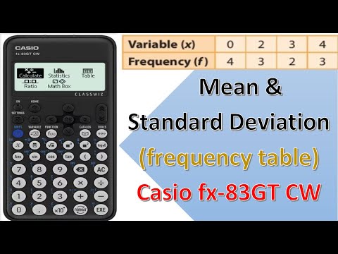 Mean and standard deviation from frequency table on Casio fx-83GT CW calculator