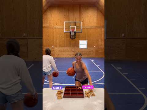 3 pointer challenge!! Mattie vs. Lauren!! #familygamenight #basketball