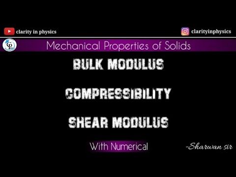 bulk modulus of elasticity class 11 physics |shear modulus in hindi