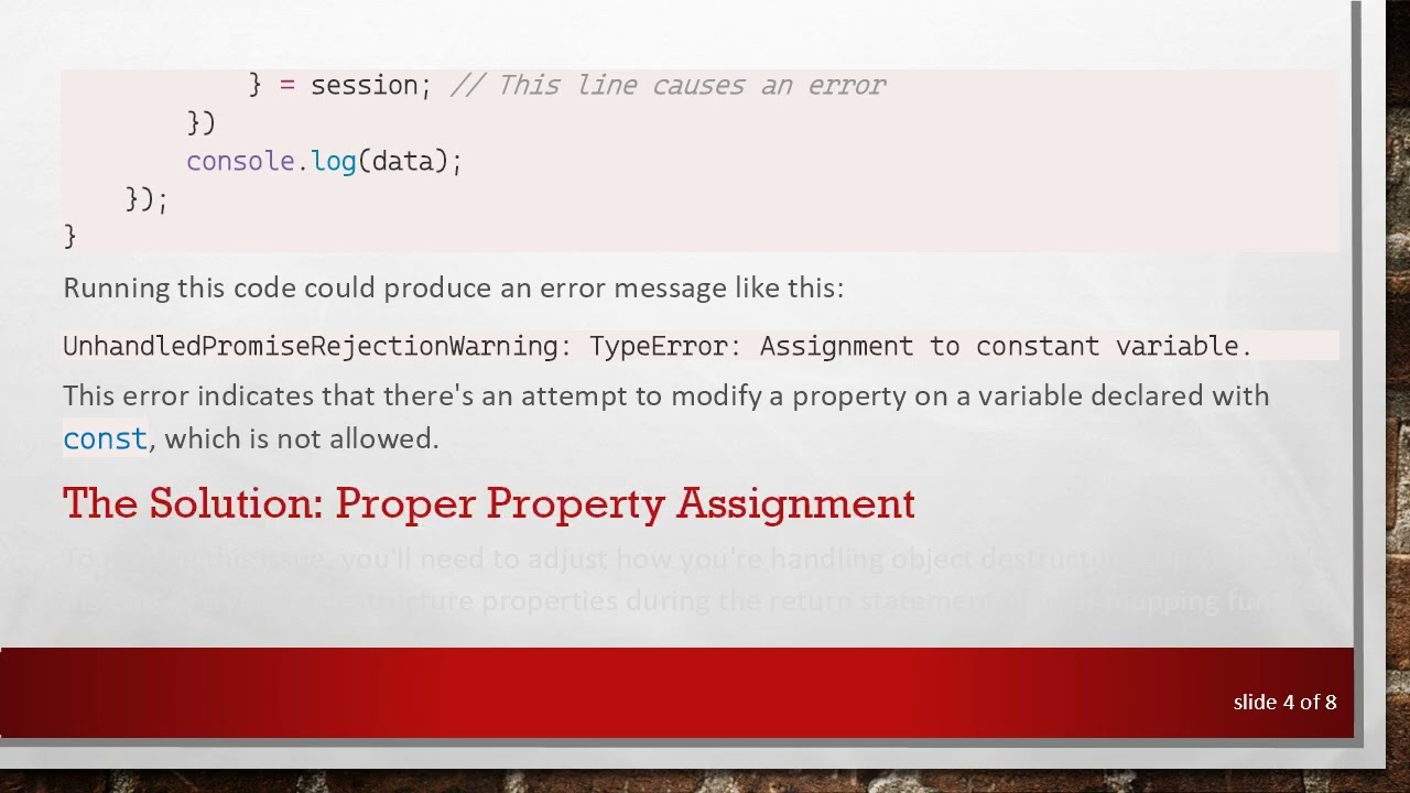 Understanding TypeError in JavaScript: Why Assignment to Const Objects Causes Errors