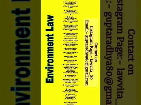 Environment Law Full Notes pdf Lawvita
