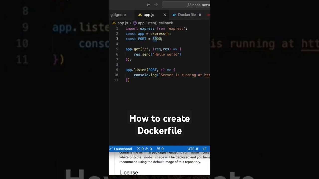 How to create Dockerfile #docker #nodejs