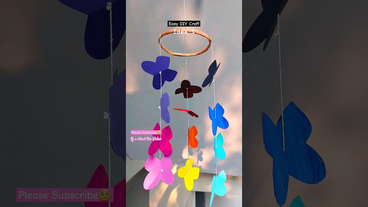 Easy Butterfly Mobile craft using waste cardboard #shorts #azeri #shortsvideo