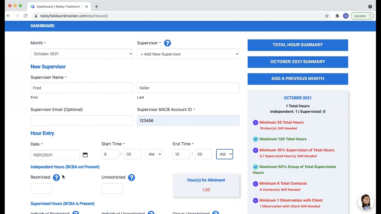 Individual vs  Multiple Supervisors - Ripley ABA Fieldwork Tracker (BACB Compliant)