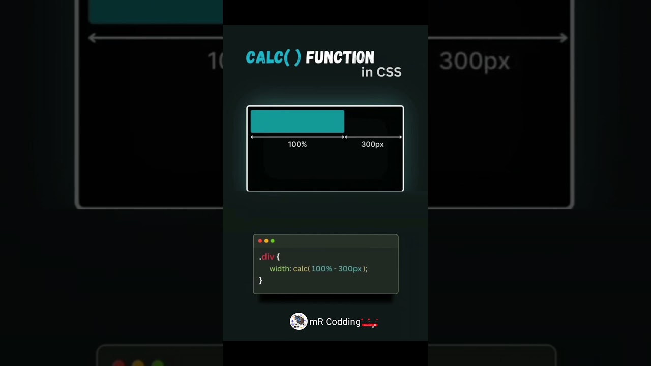 Calc() Function in Css #shorts #html #explore #coding #trending