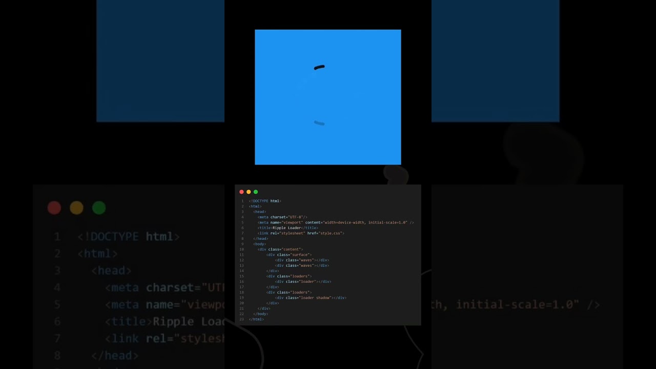 Ripple Loader Using HTML CSS   Source Code Available in GitHub in bio  !! FOLLOW US TO LEARN CODING