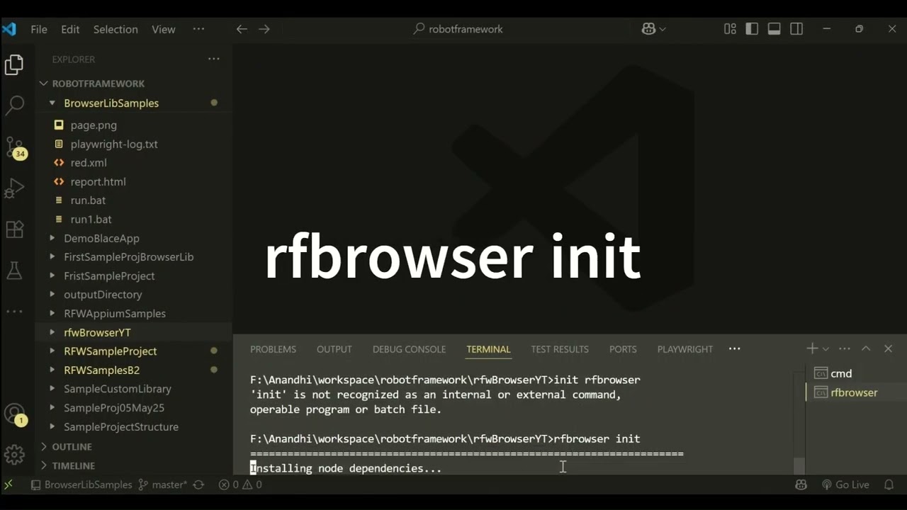 Robot Framework Browser Library - VS Code Configuration