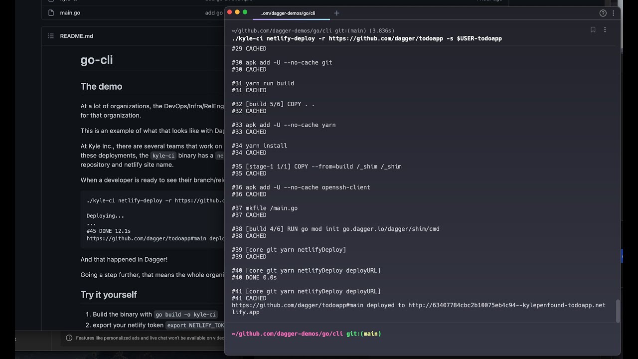Demo: A basic Dagger CI CLI