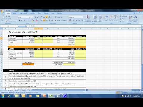 A01 Creating a Spreadsheet | ICT Department