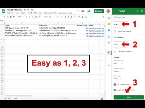 Find Distances and Travel Times in Google Sheets - TripTally